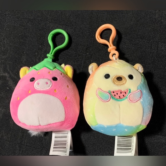 Squishmallows | Toys | Cleary The Strawberry Cow And Bowie The Watermelon Hedgehog Squishmallow ...